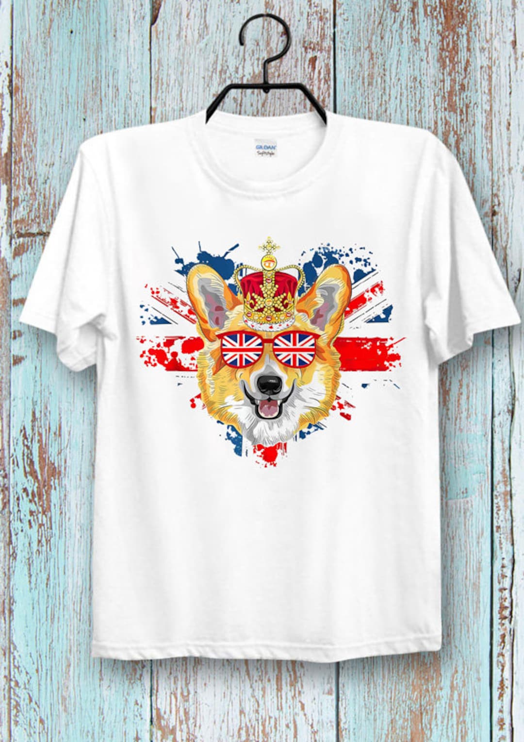 Corgi British Dog Union Jack Flag England Crown King Queen Jubilee ...