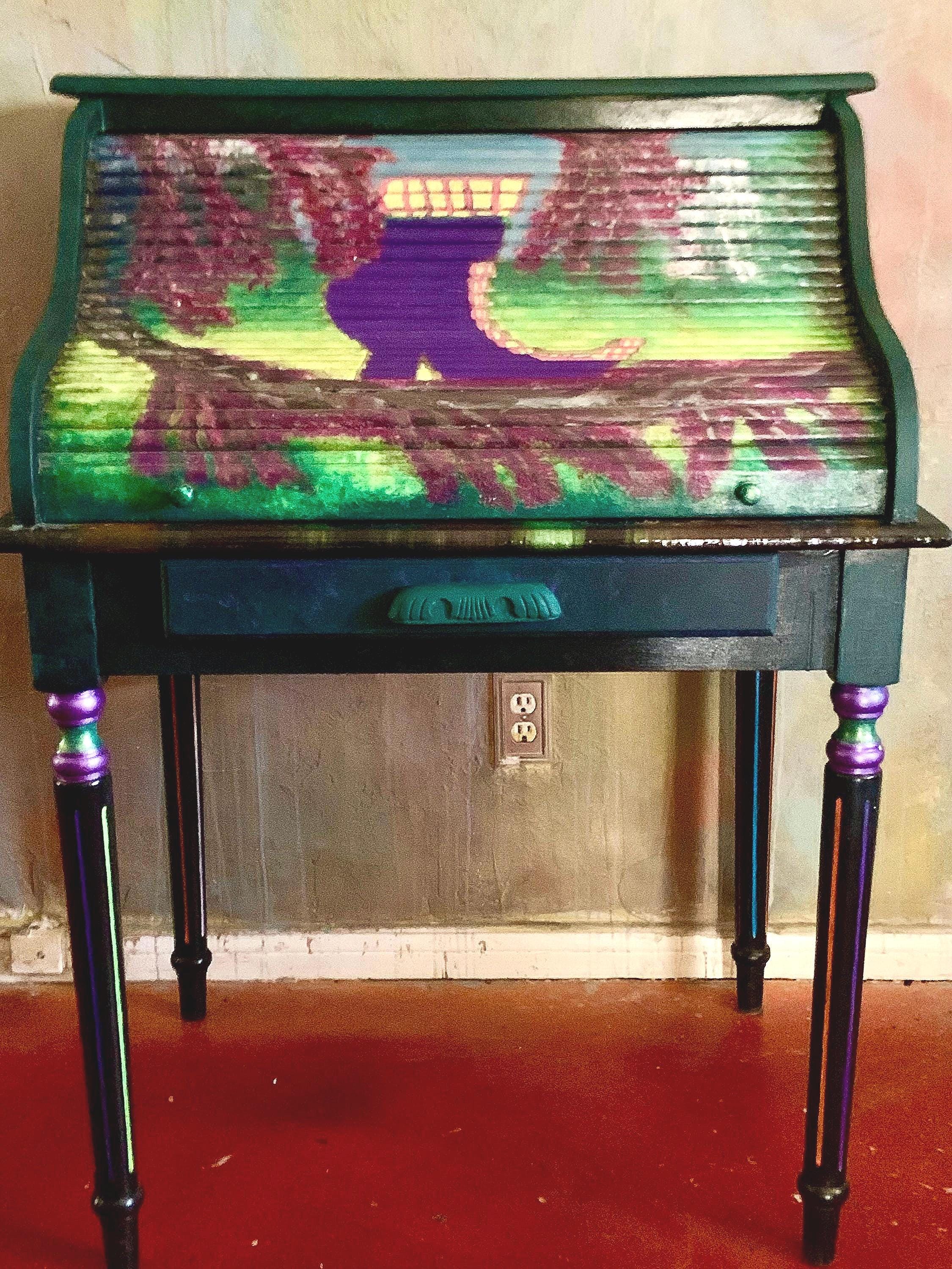 Story Telling, Whimsical, Animated, Work Desk, Roll Top Desk, Wooden ...