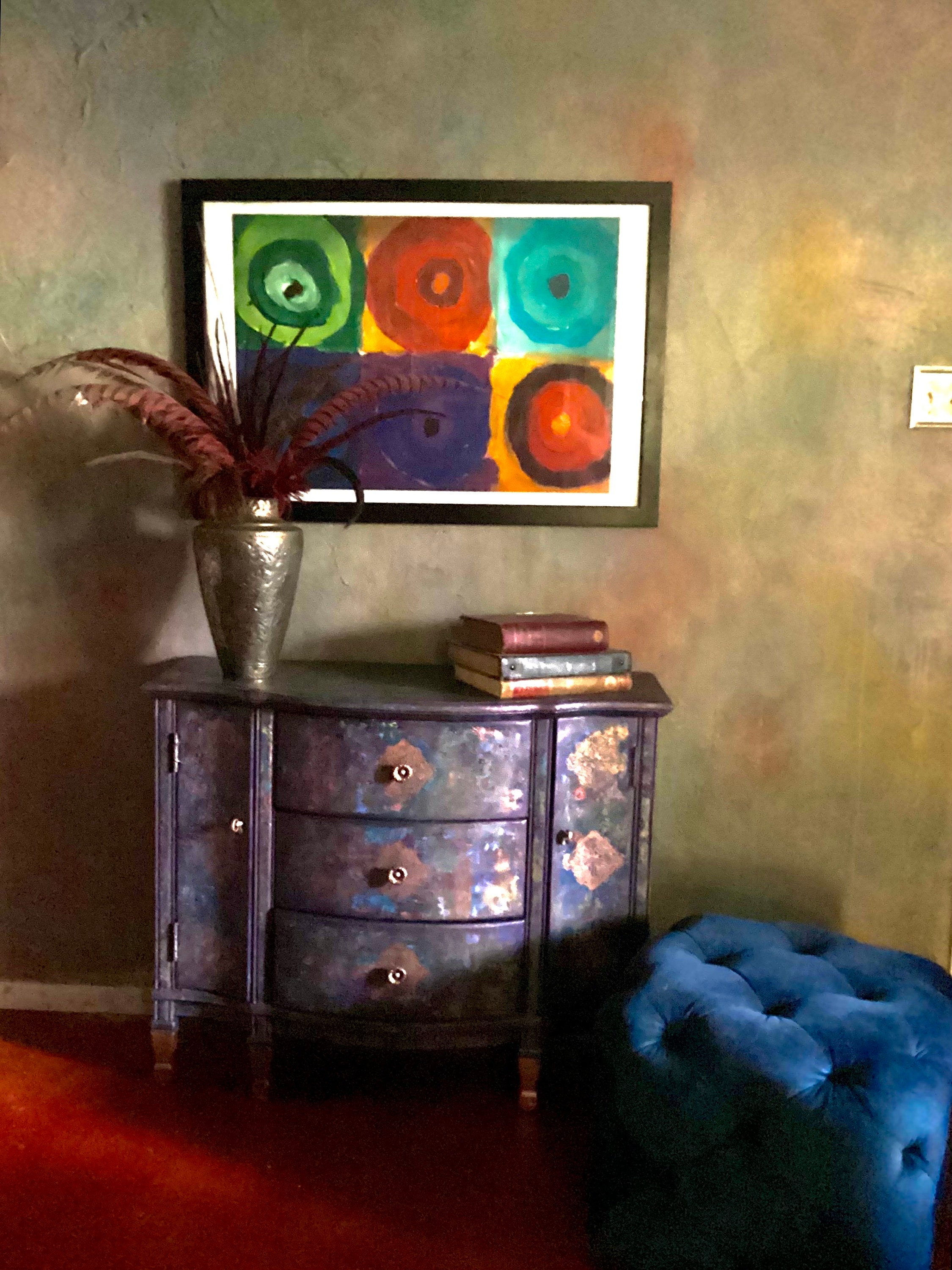 Exquisite Hand-painted Credenza With an Asian Flair: Delicate, Serene ...