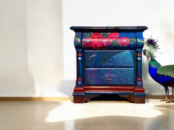 Peacock end table store