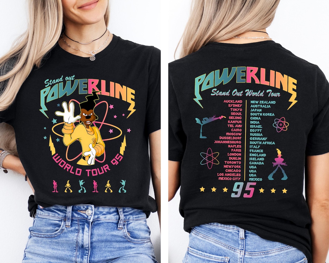Two Sided Powerline Retro 90s Goofy Movie T-shirt, Max Goofy Roxanne ...