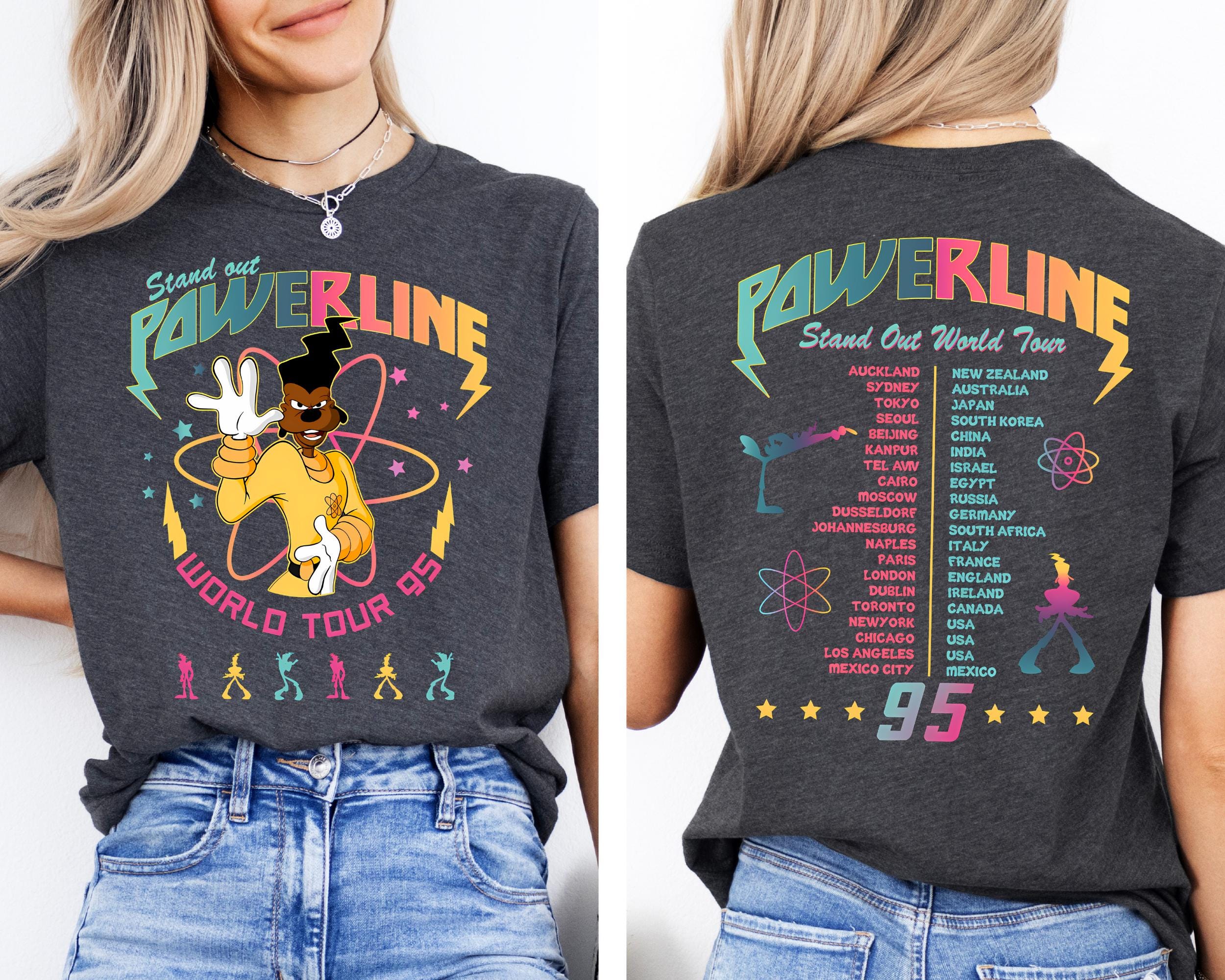 Two Sided Powerline Retro 90s Goofy Movie T-shirt, Max Goofy Roxanne ...
