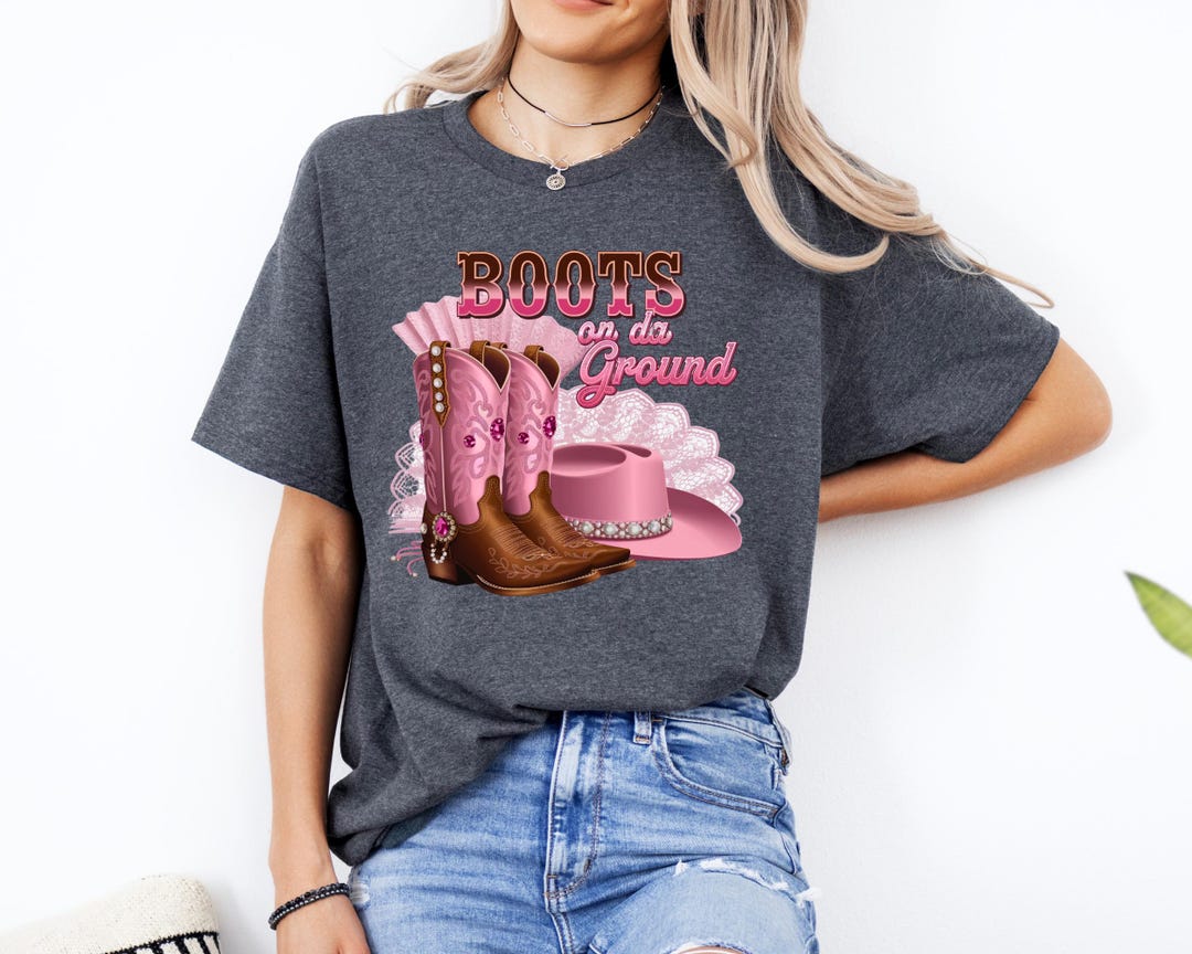 Boots on the Ground Shirt, Pink Cowboy Boots Shirt, Rodeo Fashion Shirt ...