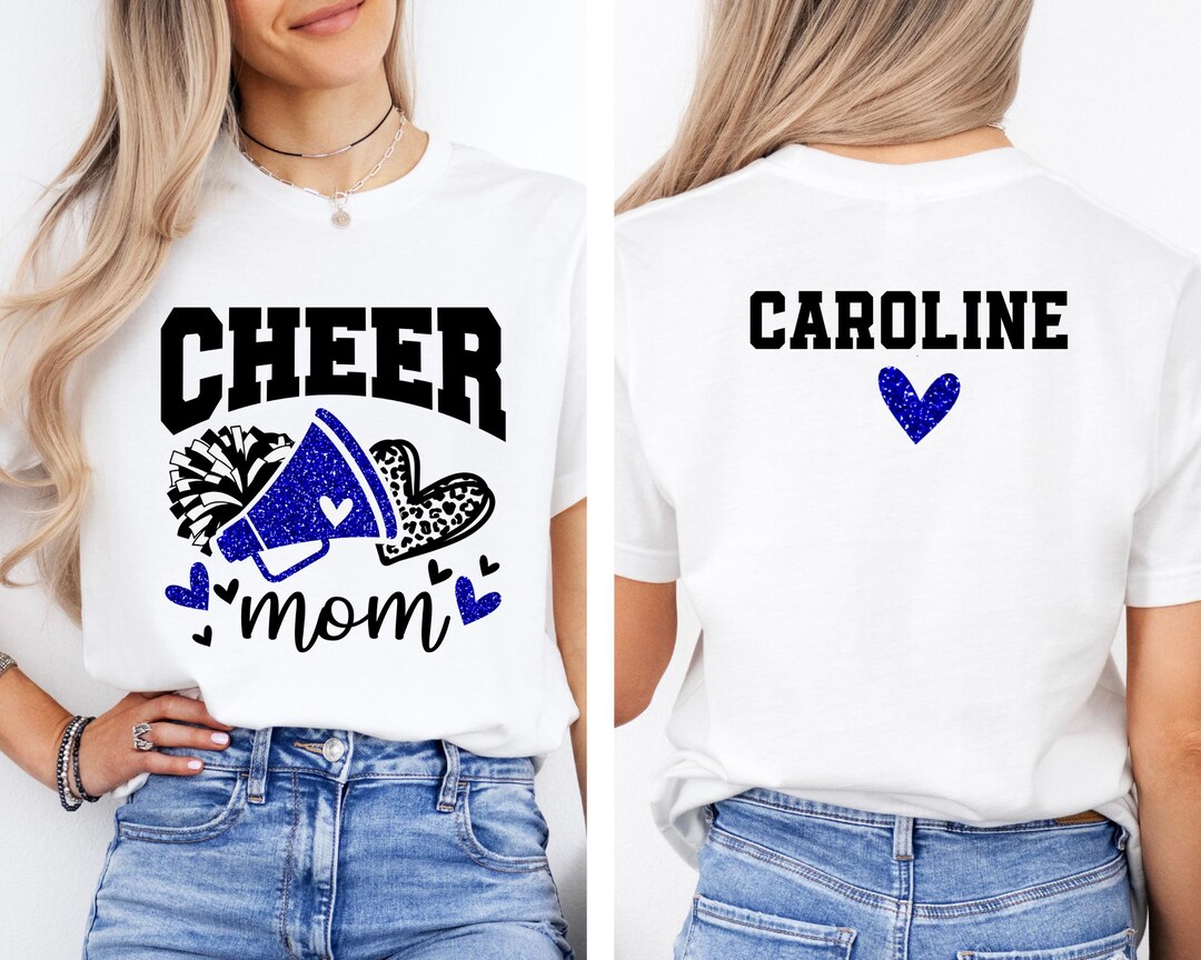 Cheer Mom Cheer Mom Faux Glitter Royal Blue Shirt,cheer Mom Gift,custom ...