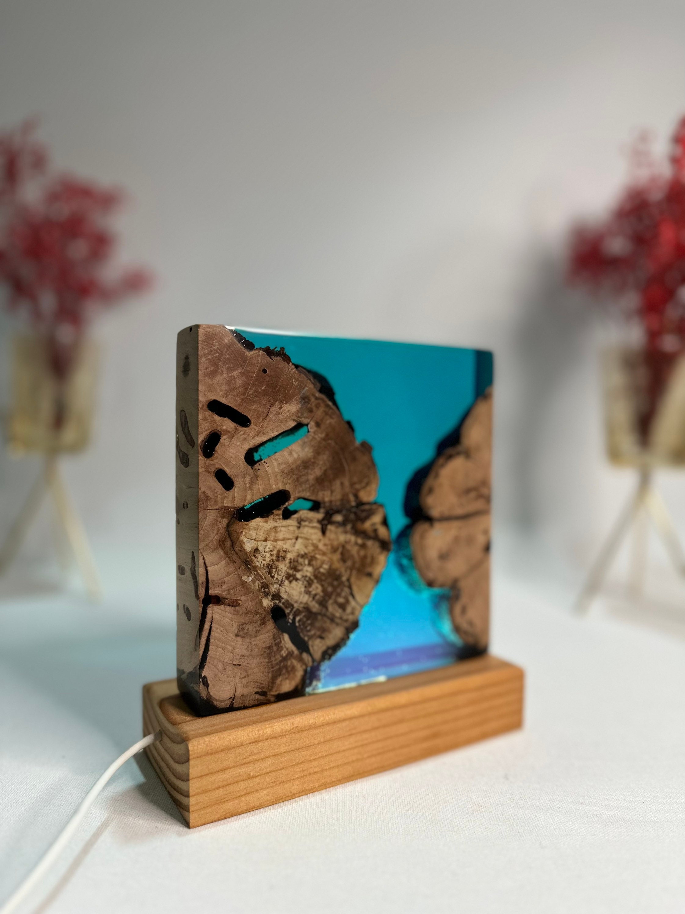 River Epoxy Resin Lamp, Resin Night Light, Decorative Epoxy Lamp - Etsy