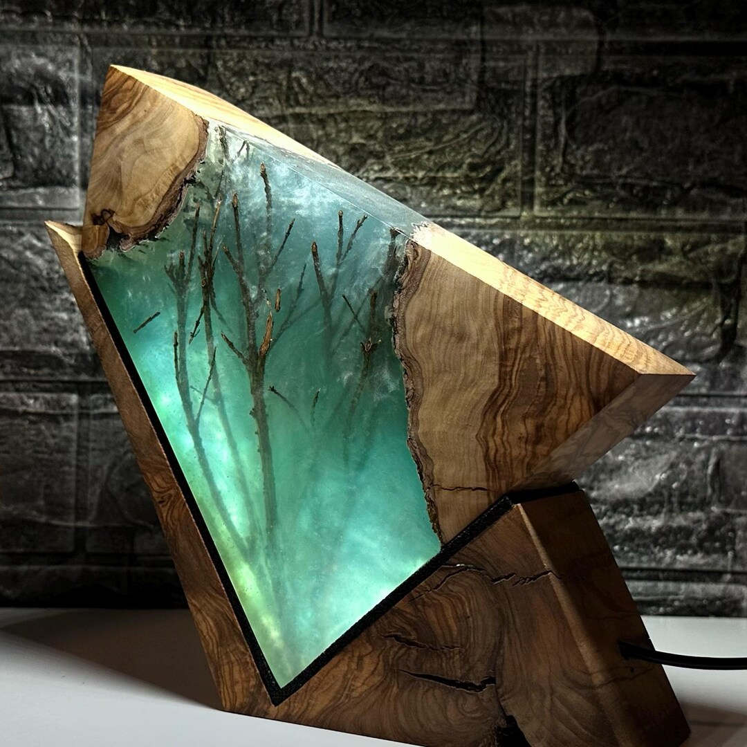 Epoxy Resin Wood Lamp,epoxy Resin Lamp, Table Lamp, Bedside Lamp ...
