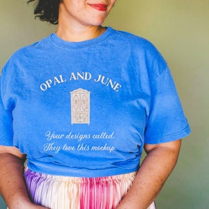 Periwinkle Shirt Mockup: Photograph of Comfort Colors® C1717 Periwinkle ...