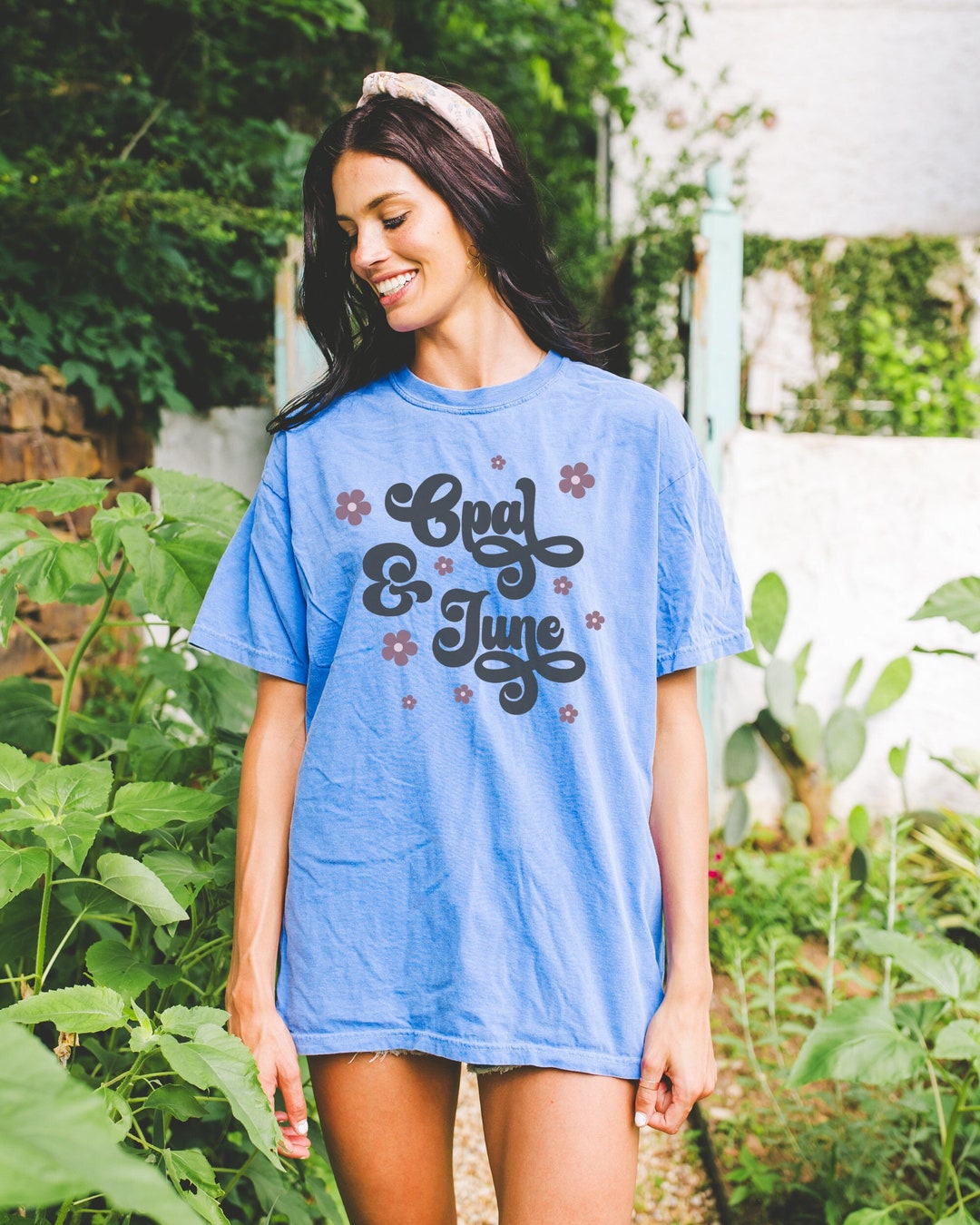 Periwinkle Shirt Mockup: Colorful Photo of Model Wearing Periwinkle ...