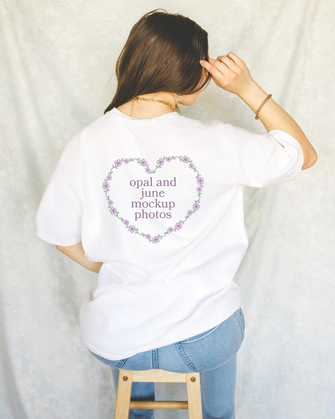 White Back of Shirt Mockup: Photo of Model Wearing White Comfort Colors ...