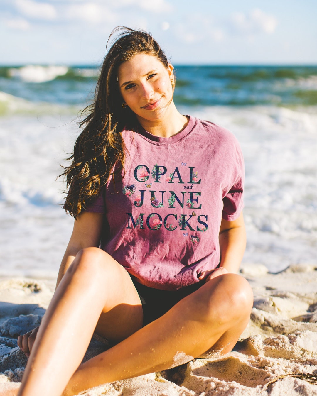 Berry Shirt Mockup: Photo of Model Wearing Berry Comfort Colors® T ...