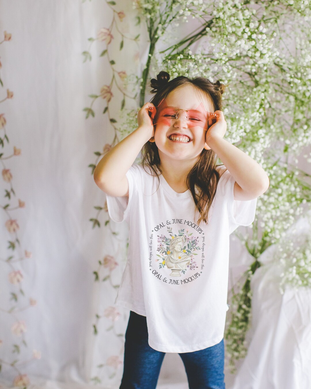 Kids Tee Shirt Mockup: Photo of Toddler Model Wearing Kids Bella Canvas ...