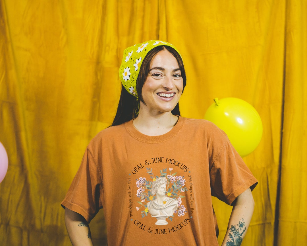 Yam Shirt Mockup: Styled Photo of Model Wearing Yam Comfort Colors® Tee ...