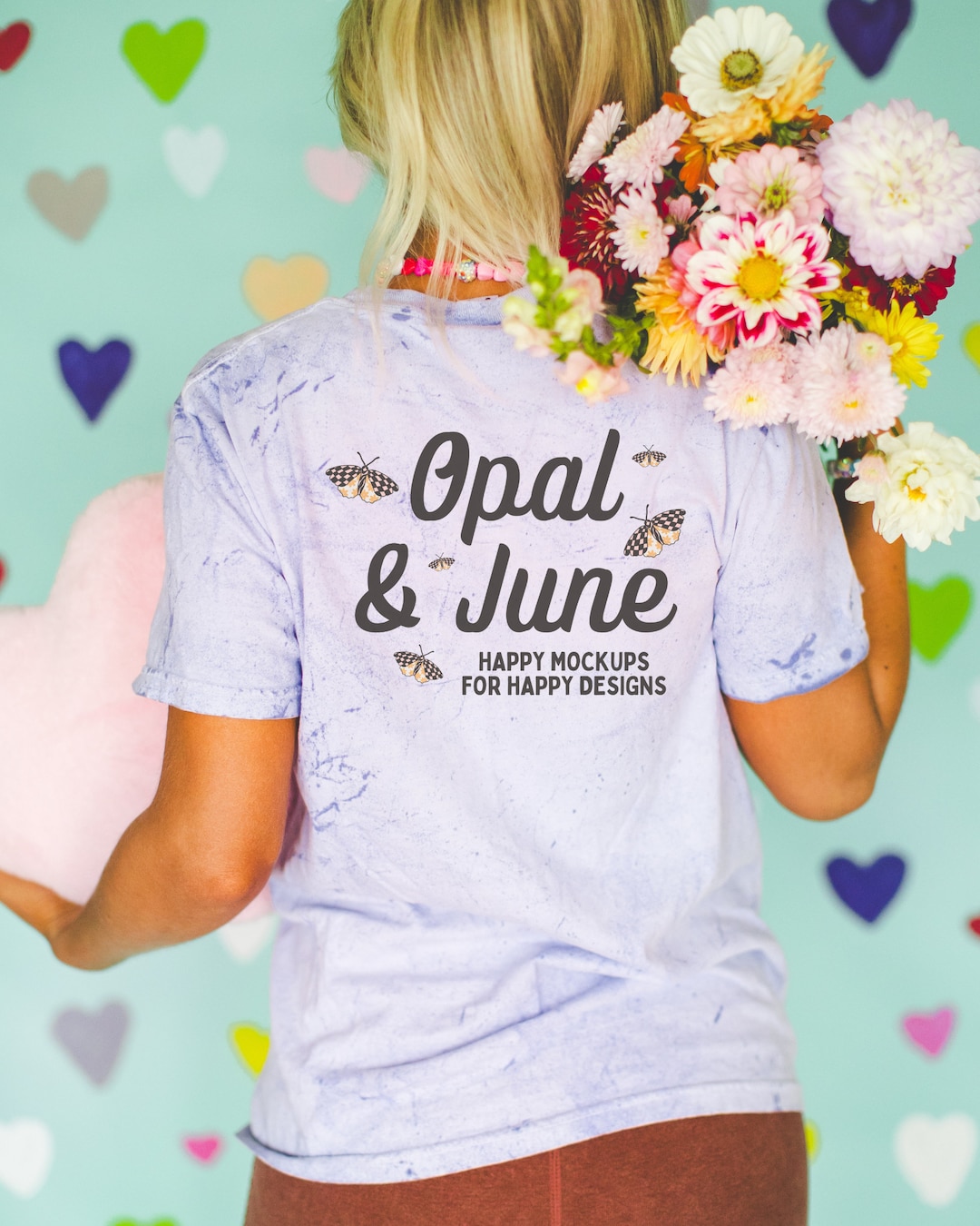 Amethyst Back of Shirt Mockup: Photo of Model Wearing Amethyst ...