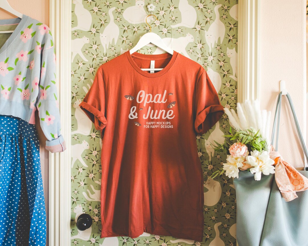 Autumn Shirt Mockup: Colorful Photo of Autumn Bella Canvas 3001 Mockup ...