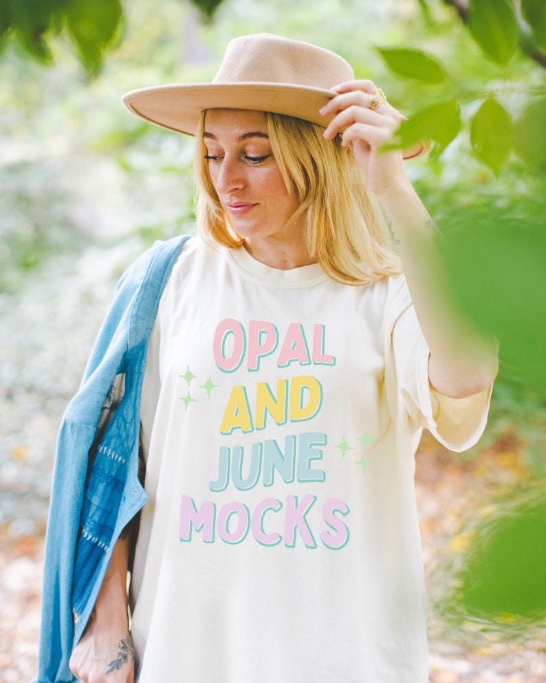 Colorful Ivory Tee Shirt Mockup: Model Wearing Comfort Colors® - Etsy