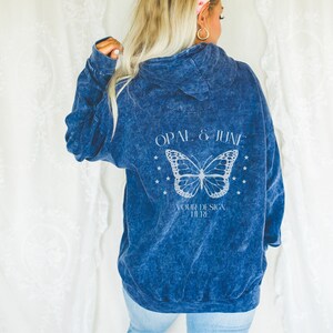 Mineral Navy Back of Hoodie Mockup: Photo of Model Wearing Navy ...