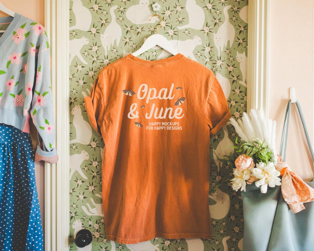 Yam Back of Shirt Mockup: Photo of Yam Comfort Colors® 1717 Tee Shirt ...