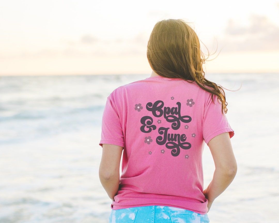 Crunchberry Mockup: Back of T-shirt | Colorful Sunset Photo of Model ...