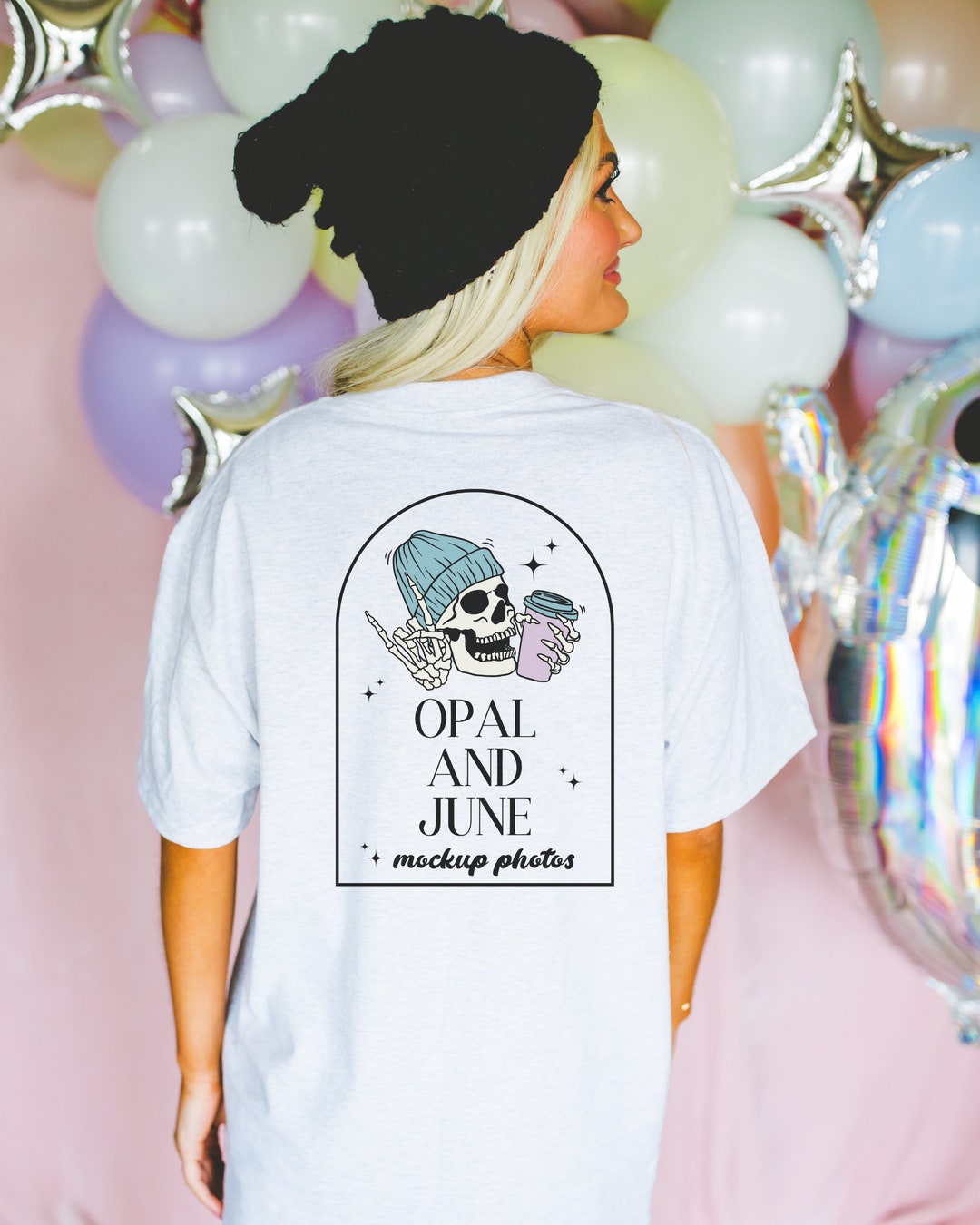 Back of Ash Shirt Mockup for Halloween: Photo of Model Wearing Ash ...