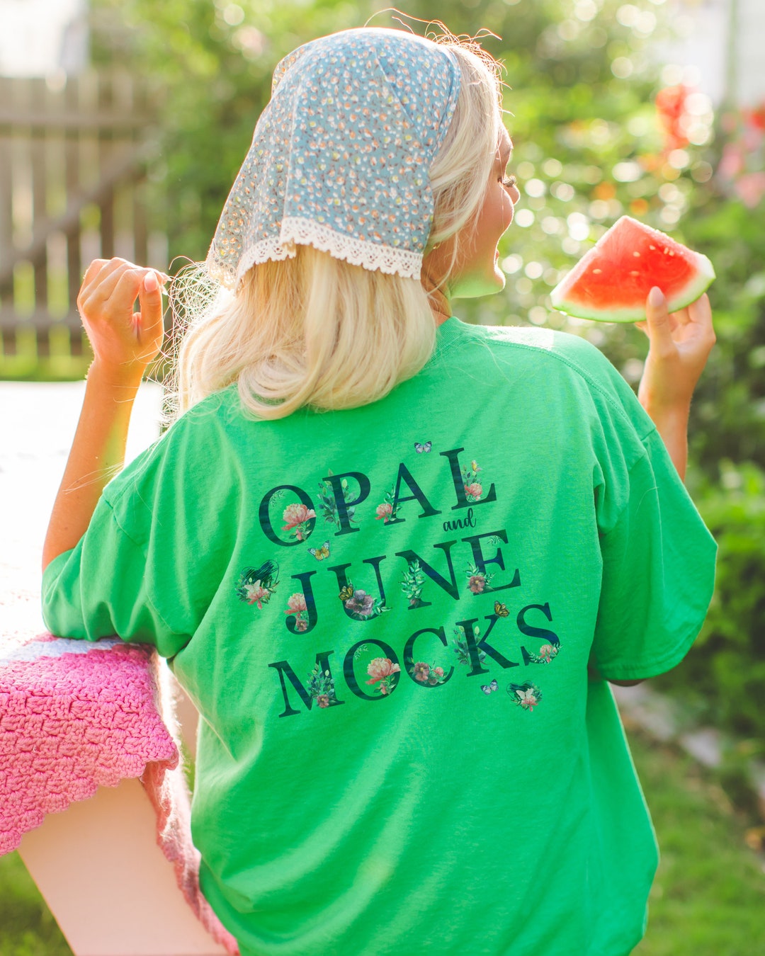 Irish Green Back of Shirt Mockup Taken in Garden: Photo of Irish Green ...