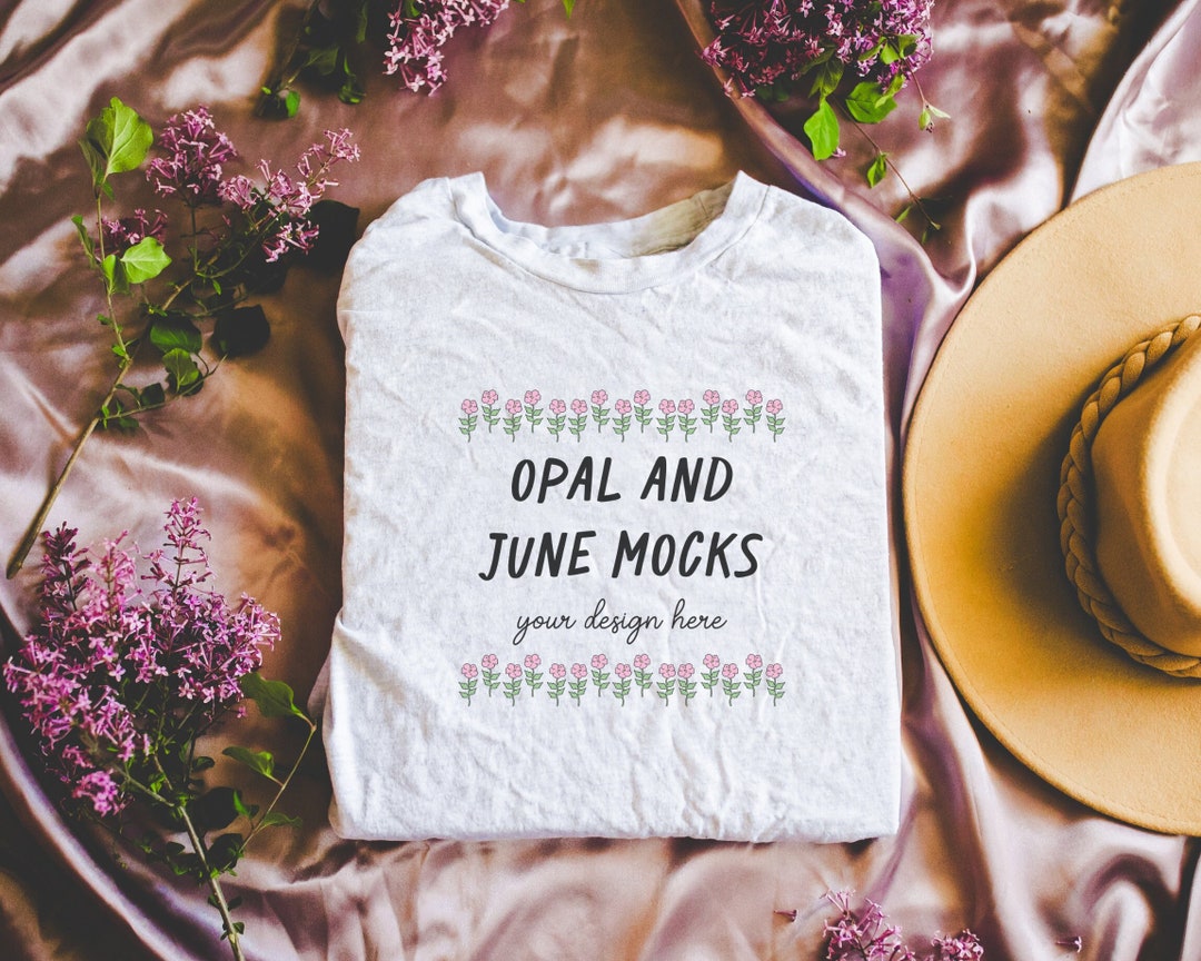 Ash Shirt Mockup: Photo of Folded Ash Bella Canvas 3001 Tee Shirt With ...