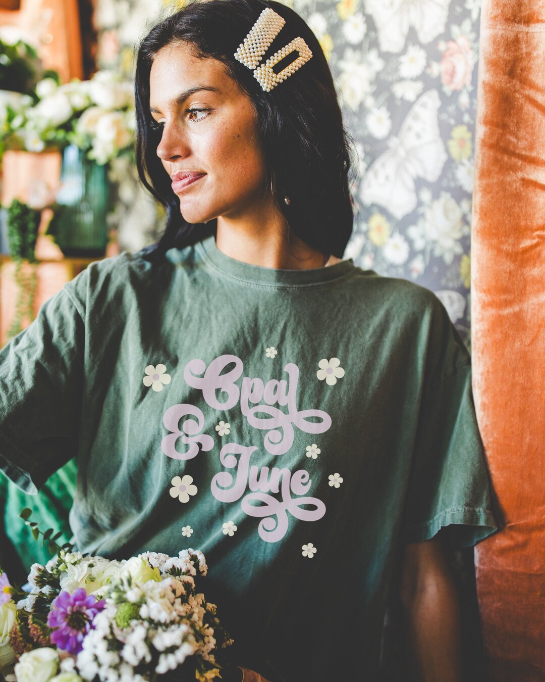 Hemp Tee Shirt Mockup: Colorful Photo of Model Wearing Hemp Comfort ...