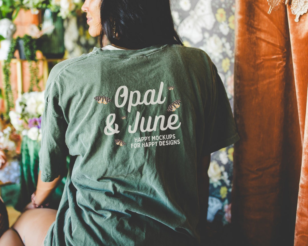 Hemp Back of Tee Shirt Mockup: Photo of Model Wearing Hemp Comfort ...