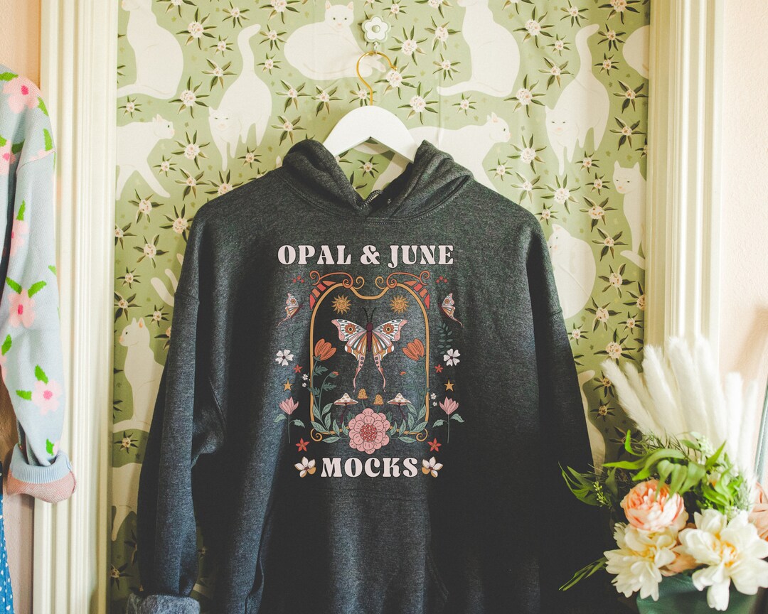 Dark Heather Hoodie Mockup With Kitschy Eclectic Style: Colorful Photo ...