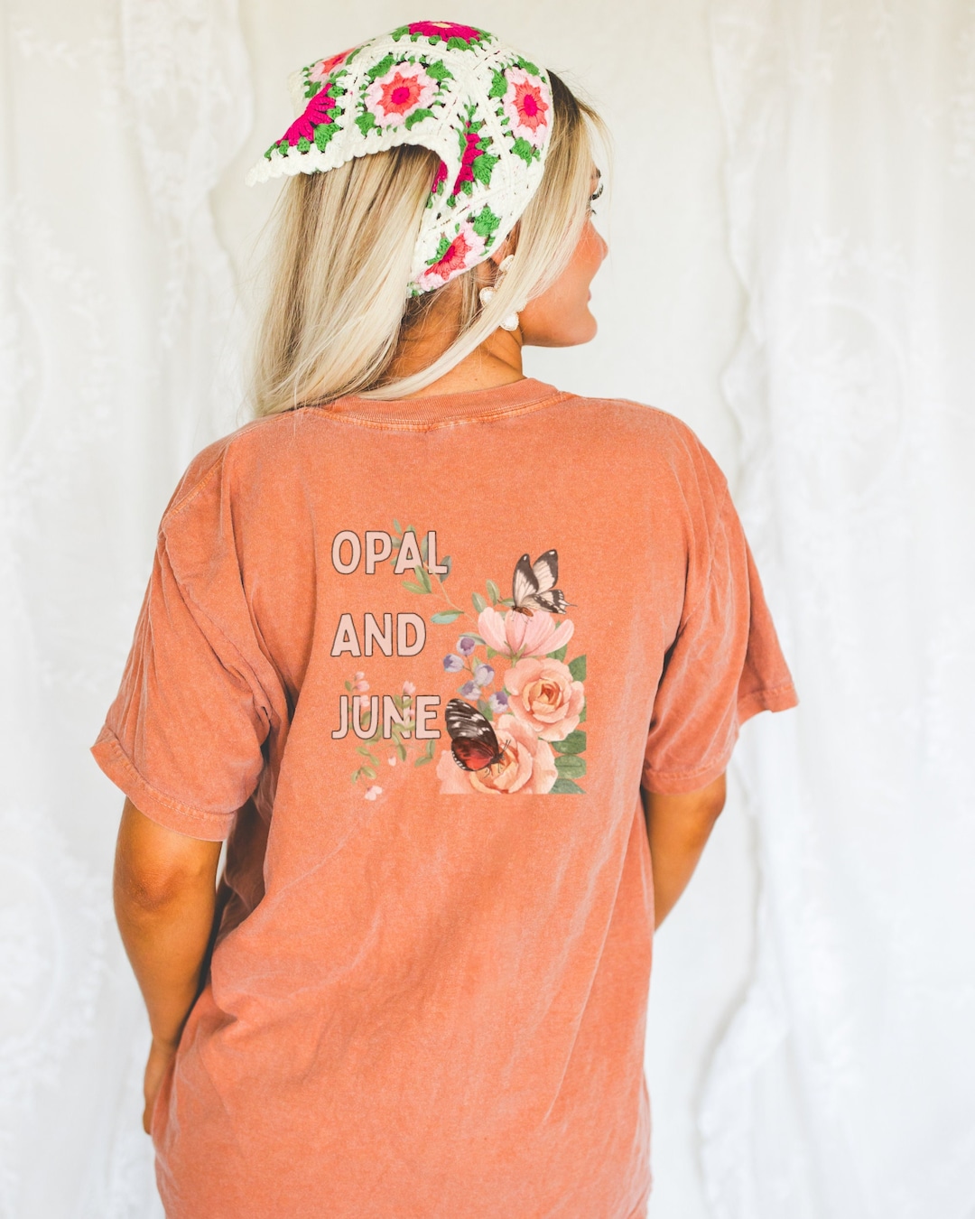 Yam Back of Shirt Mockup: Colorful Photo of Model Wearing Yam Comfort ...