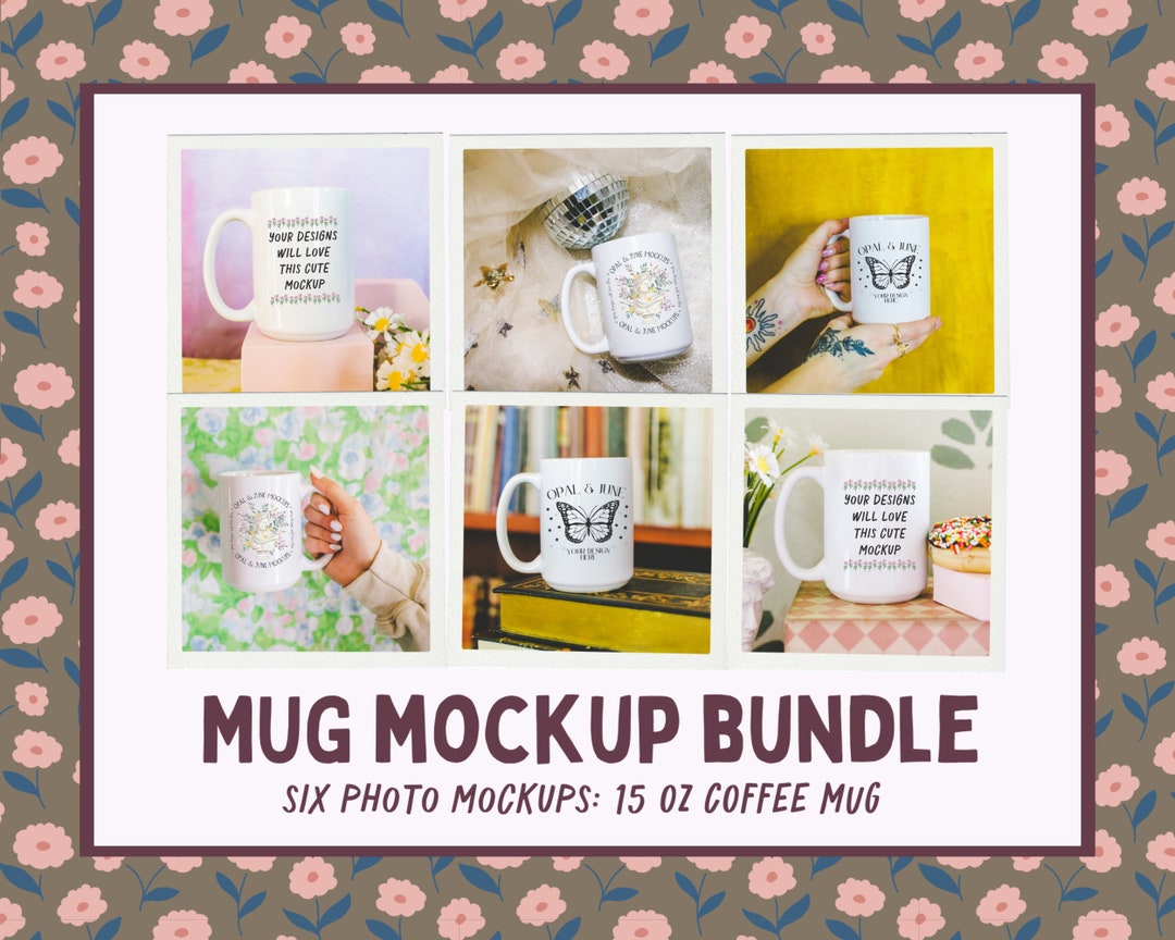 Trendy and Cute 15 Oz Coffee Mug Mockup Bundle With Lifestyle and ...