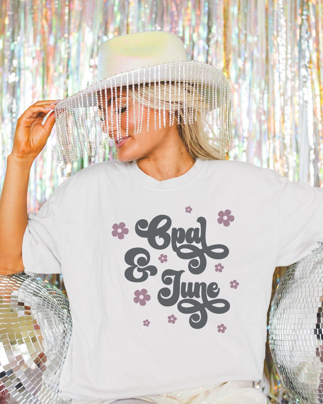 Ivory Tee Shirt Mockup: Colorful Photo of Model Wearing Ivory Comfort ...