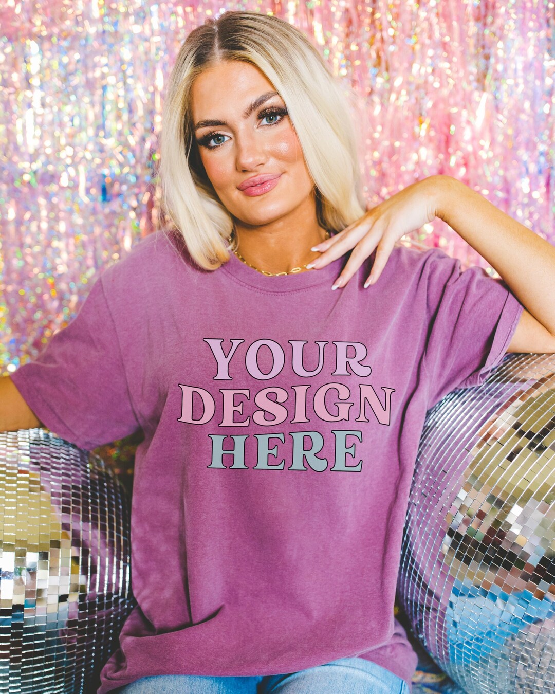 Cute and Colorful Mockup of Berry Tee Shirt: Photo of Model - Etsy