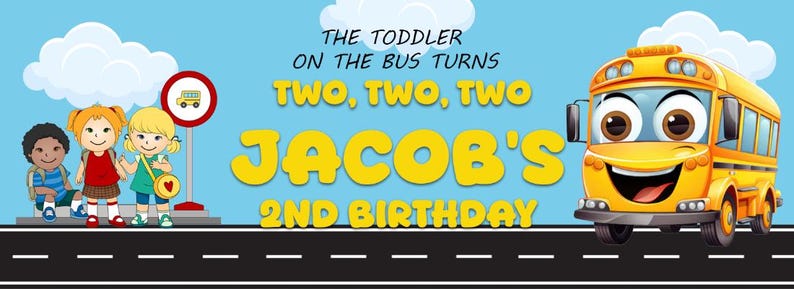 Toddler on the Bus Turns Two Coloring Pages | Custom Kids Party Favor ...