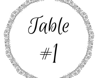 Instant Download Printable Table Numbers, Wedding Table Numbers, Event ...