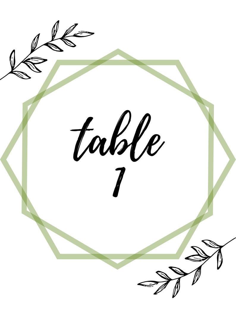 Instant Download Printable Table Numbers, Wedding Table Numbers, Event ...