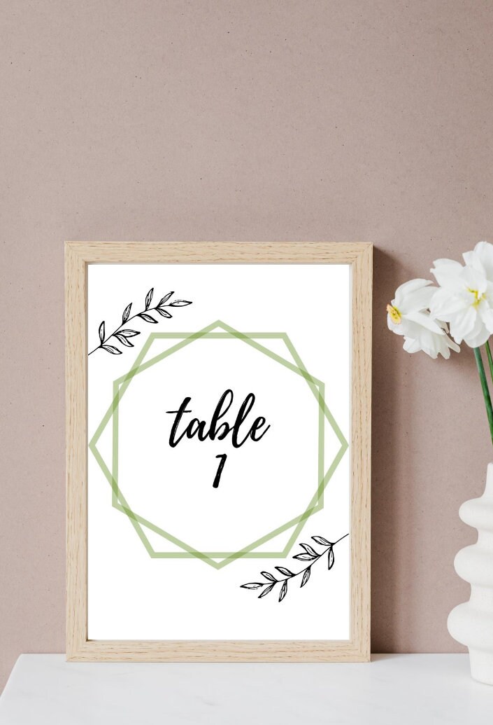 Instant Download Printable Table Numbers, Wedding Table Numbers, Event ...