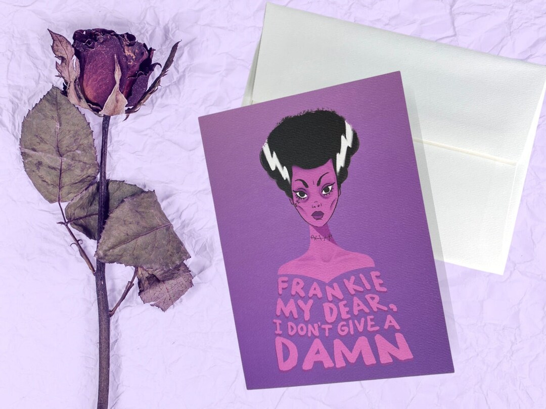 Bride of Frankenstein Card / October Bride / Gone With the - Etsy