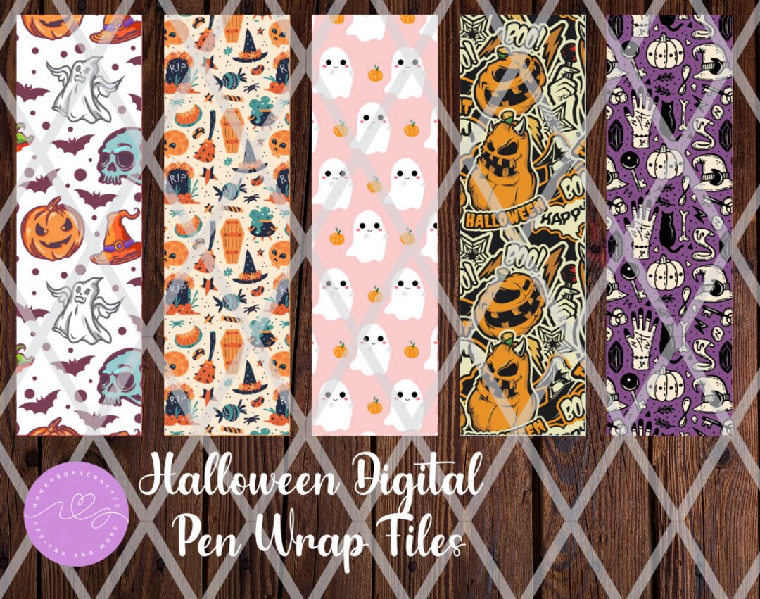 Horror/halloween Pen Wrap Set PNG, Epoxy Pen Wrap, Sublimation Pen Wrap ...