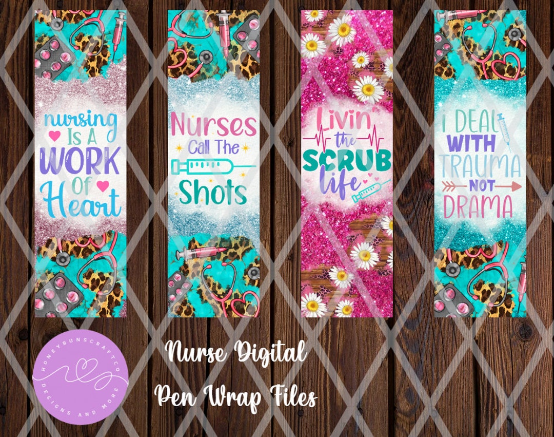 Nurse Wrap Set PNG, Epoxy Pen Wrap, Sublimation Pen Wrap, Digital ...