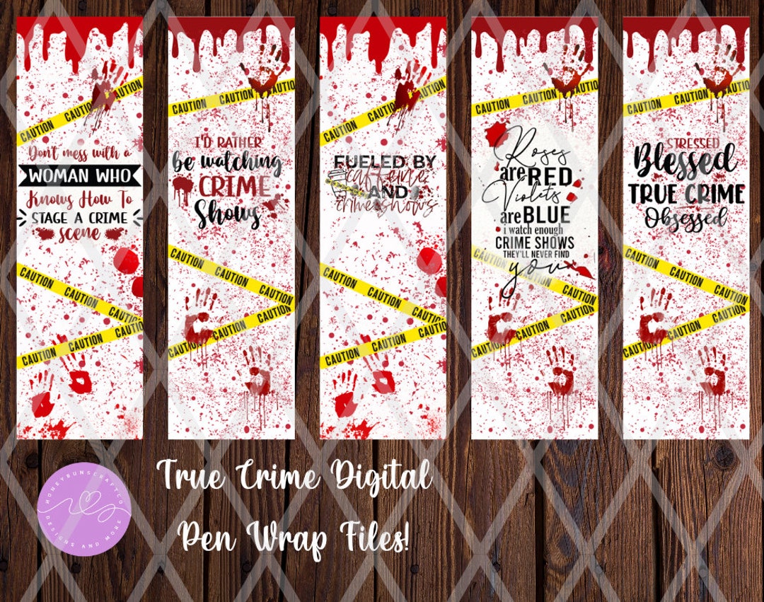True Crime Pen Wrap Set PNG, Epoxy Pen Wrap, Sublimation Pen Wrap ...