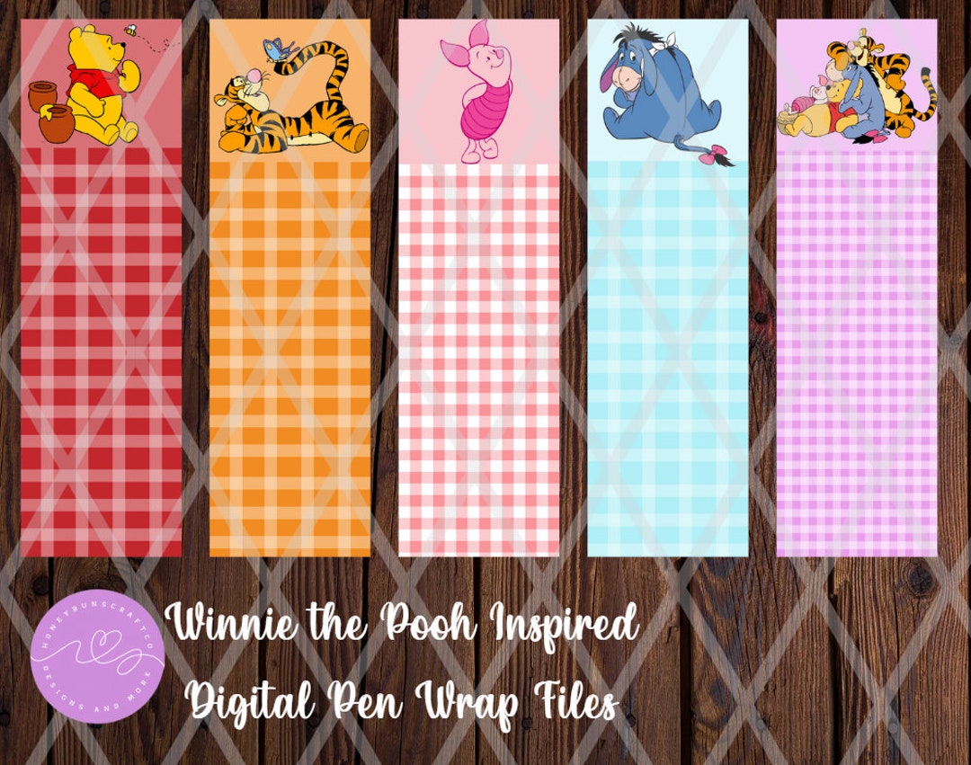 Winnie the Pooh Inspired Pen Wrap Set PNG, Epoxy Pen Wrap, Sublimation ...