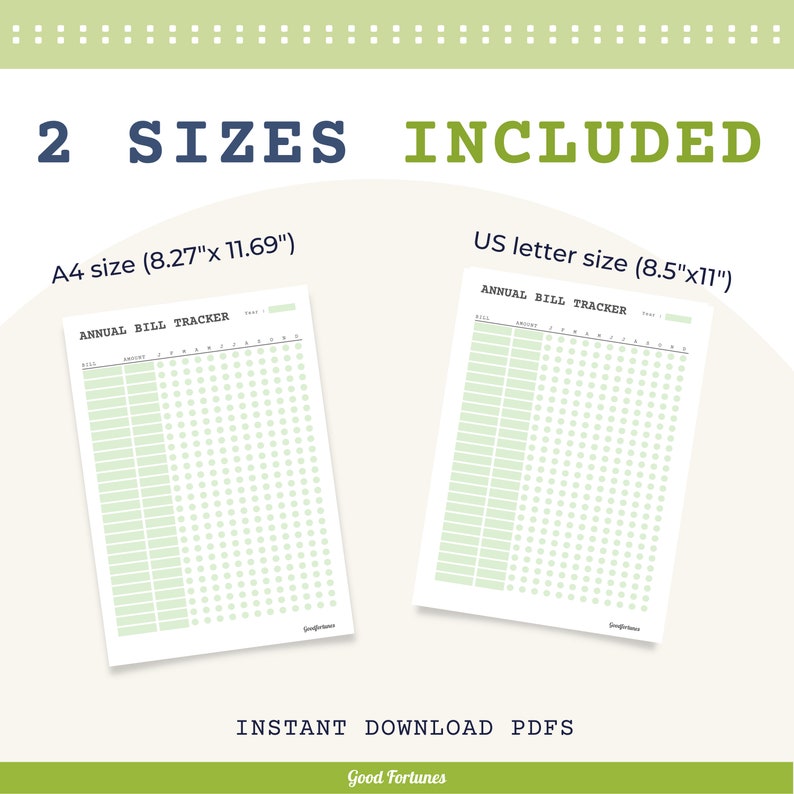 Bill Tracker Printable Financial Tracker Personal Finances Money ...