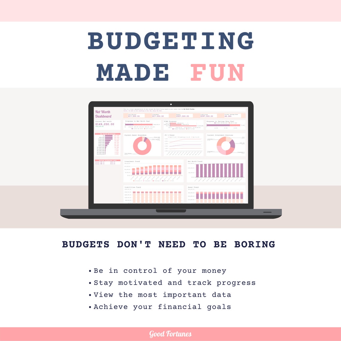 Multi Year Budget Spreadsheet Personal Finance Dashboard Net Worth ...