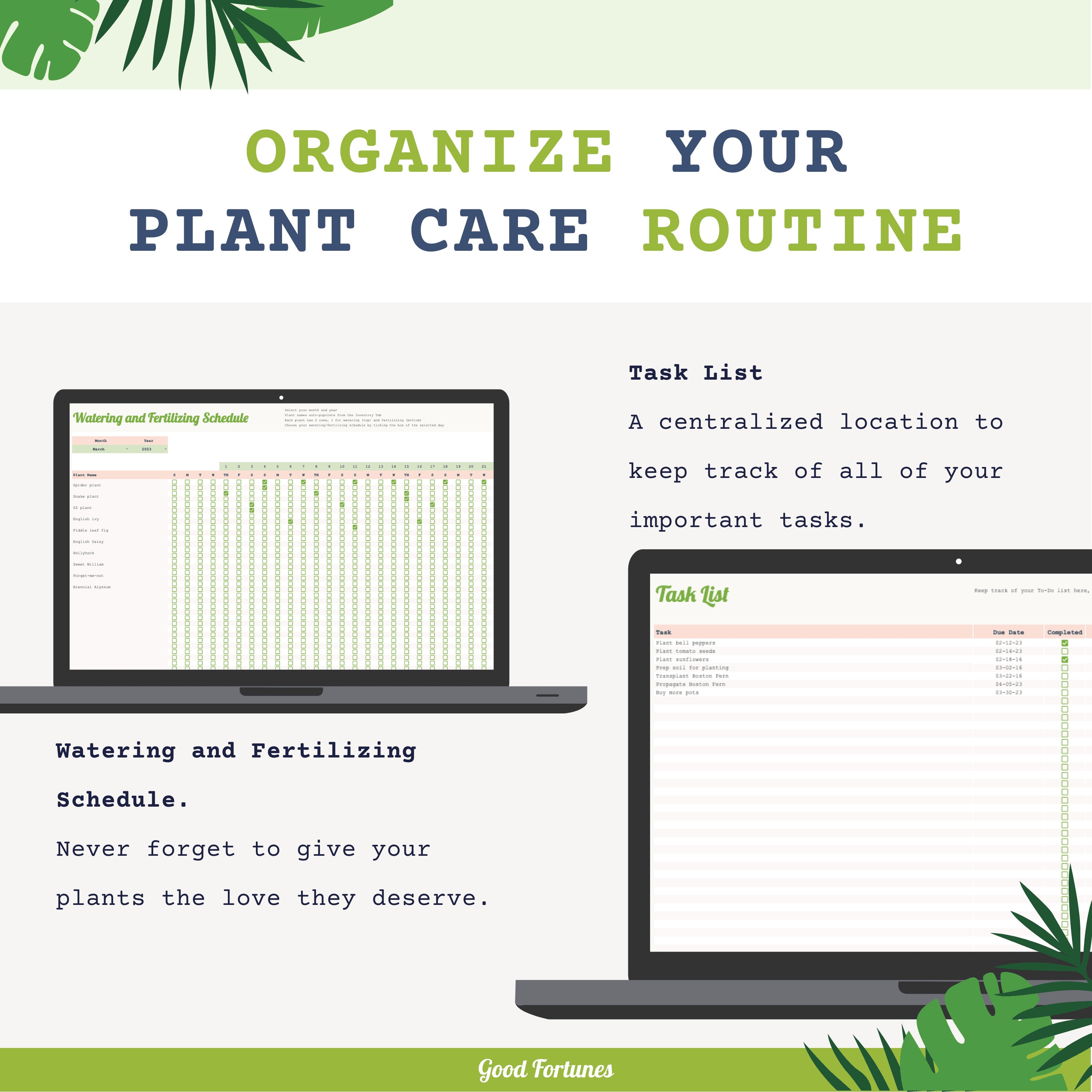 Plant Spreadsheet House Plant Tracker Plant Care Googlesheets Plant ...