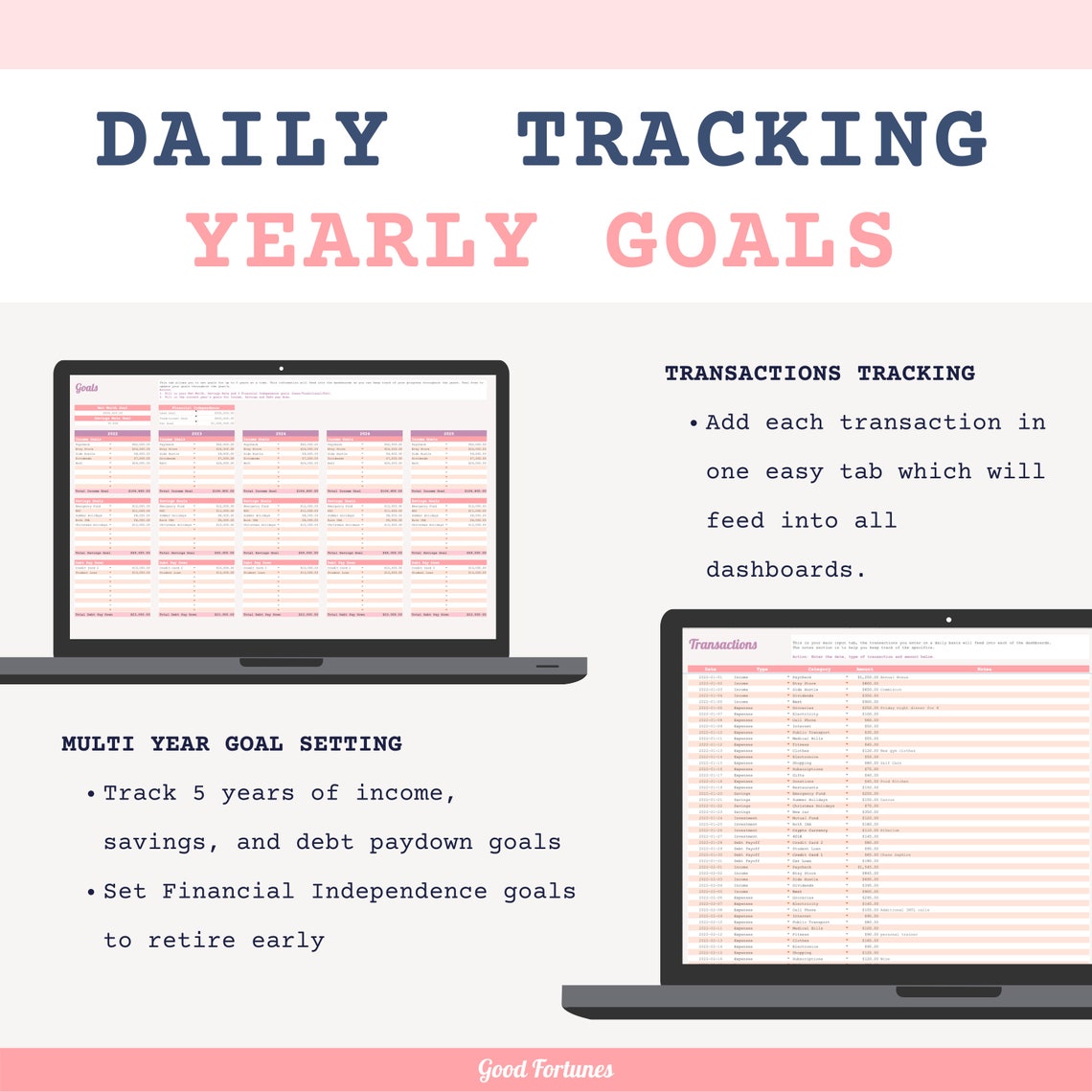 Multi Year Budget Spreadsheet Personal Finance Dashboard Net Worth ...