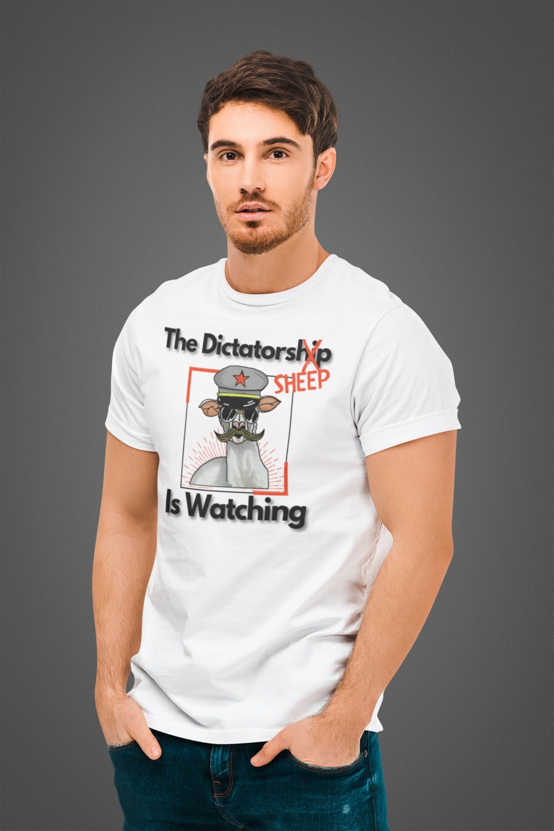 The Dictatorsheep dictatorship Men's Lightweight Fashion Tee, Funny ...