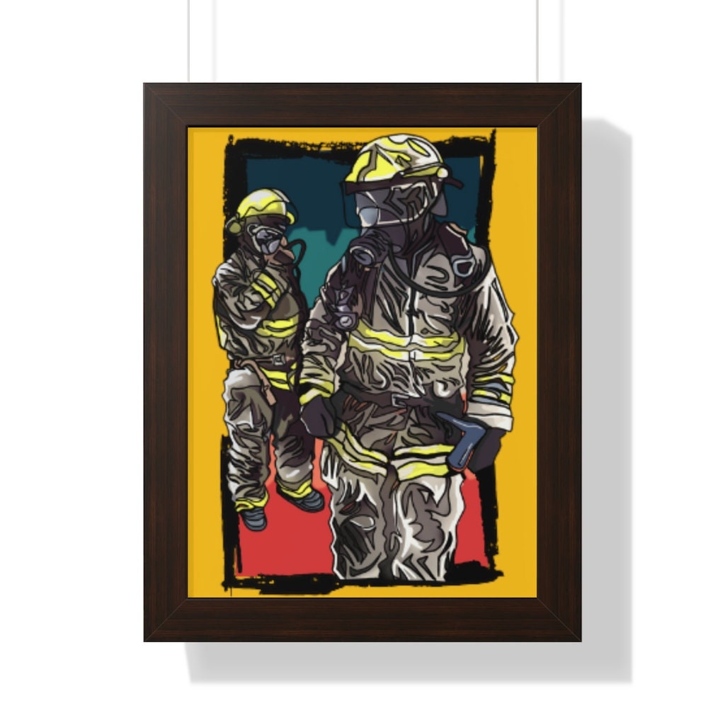 Firefighter Tribute Awesome Digital Art Framed Vertical - Etsy