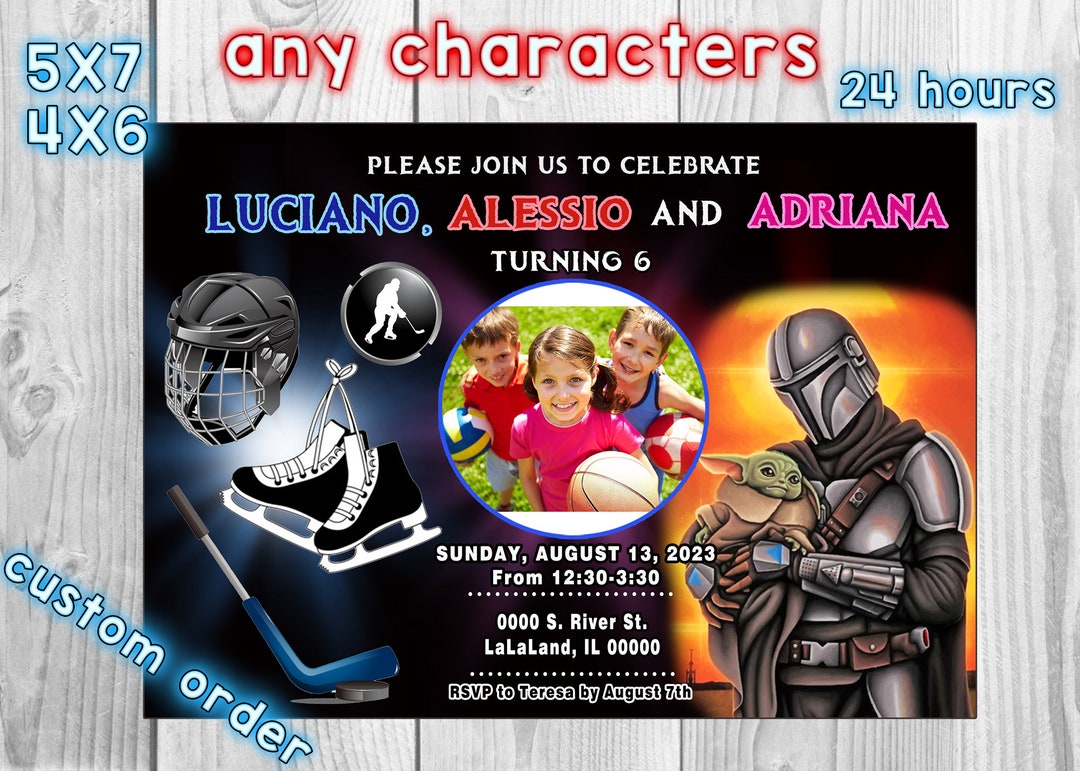 Triple Birthday Invitation, Sibling Birthday Invitation, Joint ...