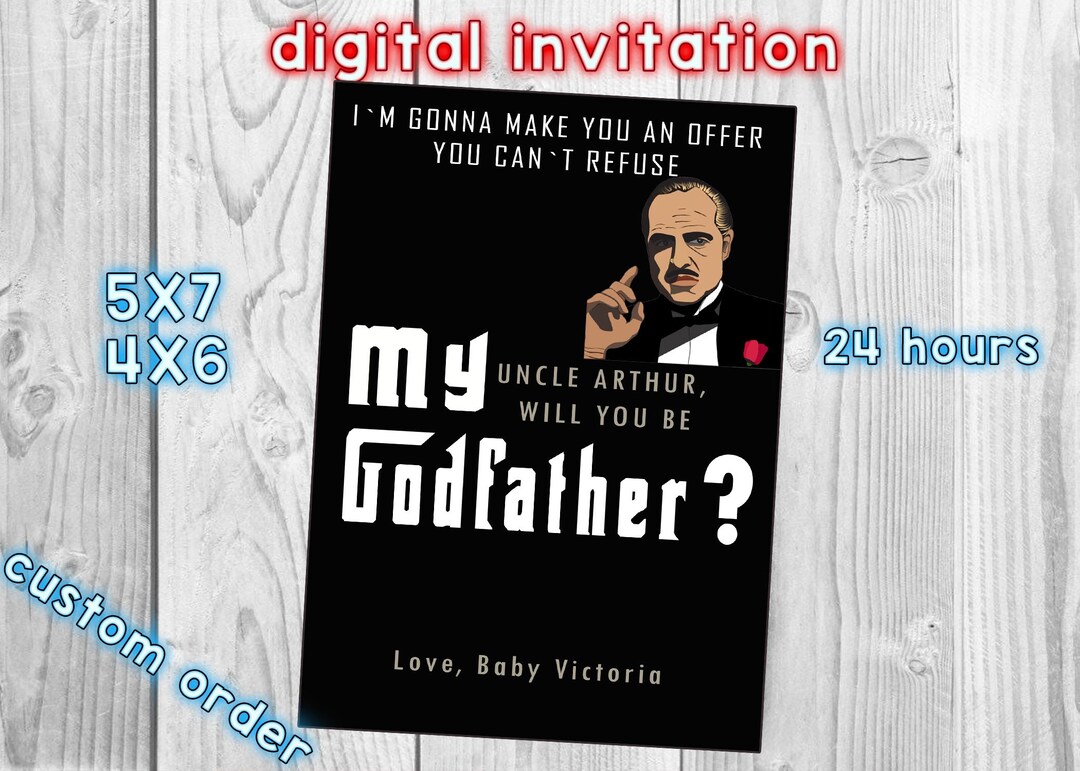 Godfather Invitation, Godmother Invitation, Godfather Invite, You Cant ...