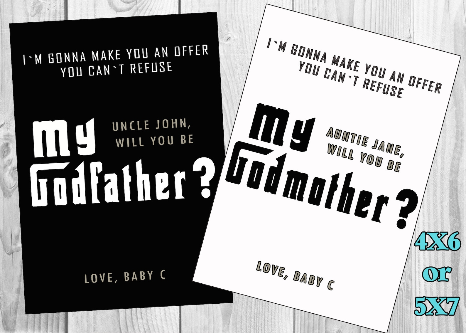 Godfather Invitation, Godmother Invitation, Godfather Invite, You Cant ...